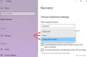 How to change narrator modifier key in Windows 10 - Howtoedge