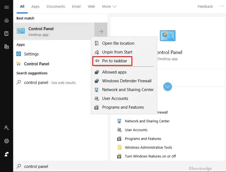 8 Easy Ways to open Control Panel in Windows 10 - Howtoedge