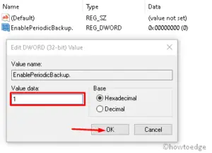 How to enable Automatic Registry Backup in Windows 10 - Howtoedge