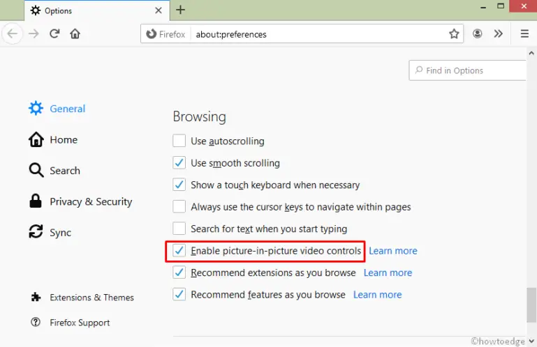 How to enable or disable PiP Mode in Mozilla Firefox - Howtoedge