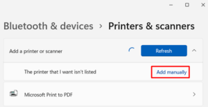 How to manually add a Network Printer on Windows 11/10 PC