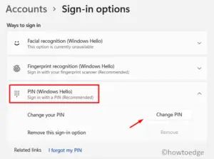 How to Change PIN on Windows 11 PC